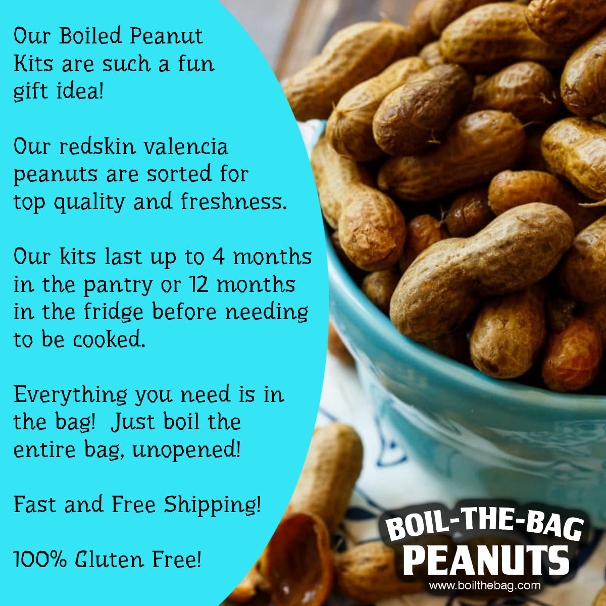 The Best Southern Boiled Peanuts - in a sampler pack - Boil-The-Bag Peanuts
